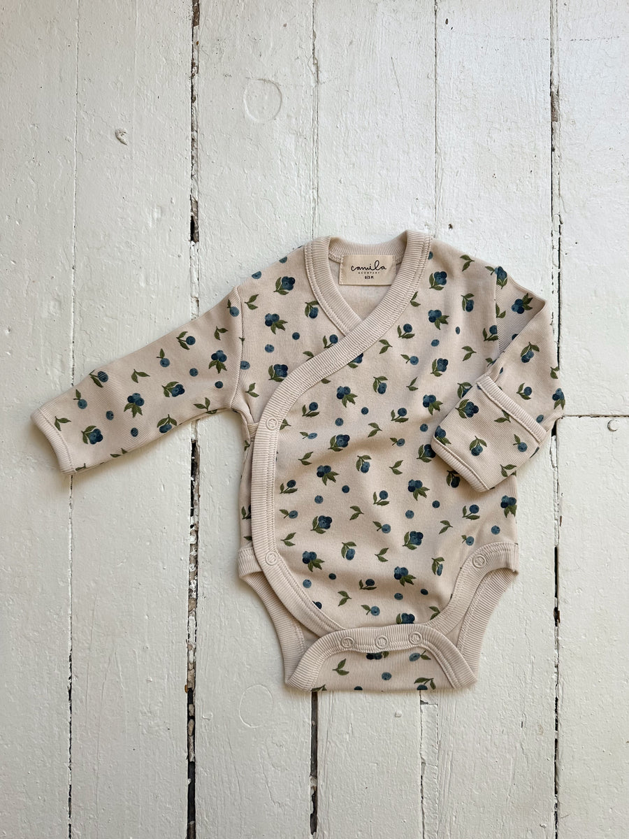 Blueberries - Long Sleeve Wrap Onesie – The Wild Ones Shop